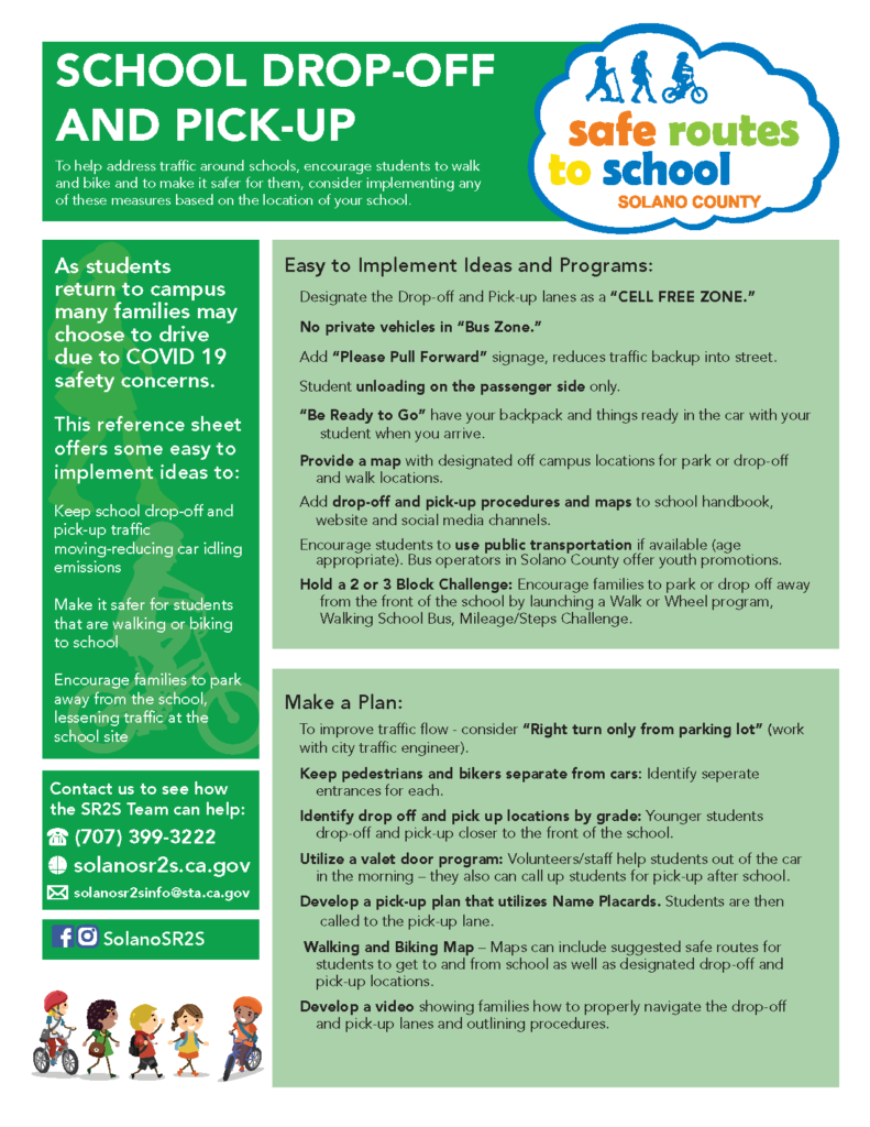 School Drop off and Pick up Plans - Solano Safe Routes to School